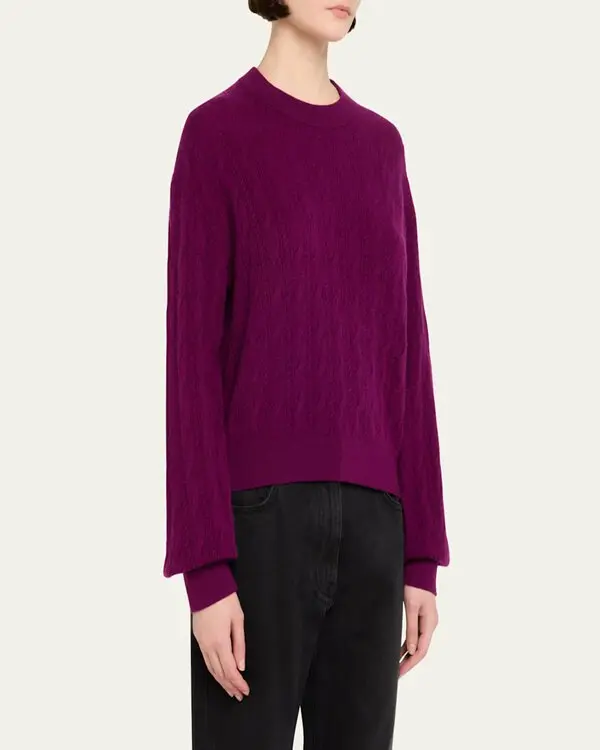 Guest In Residence Cashmere Cable Knit Collegiate Sweater