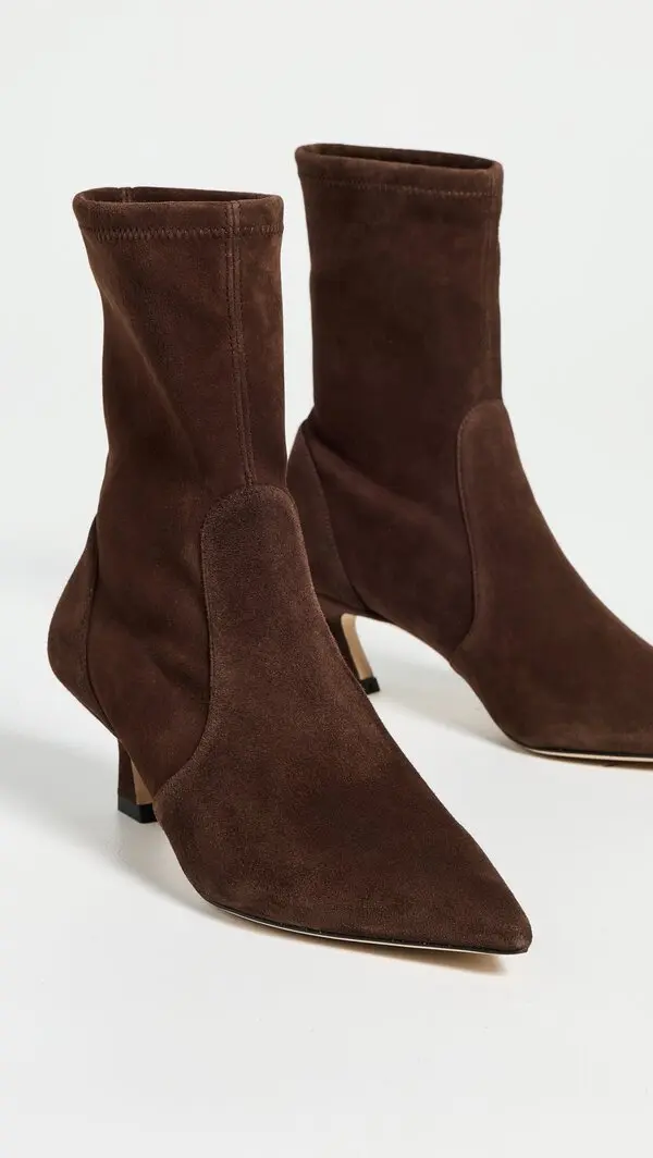 Stuart Weitzman Vinnie 50 Booties - Walnut | Editorialist