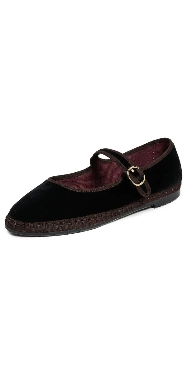FLABELUS Velvet Mary Jane Flats - Sethe
