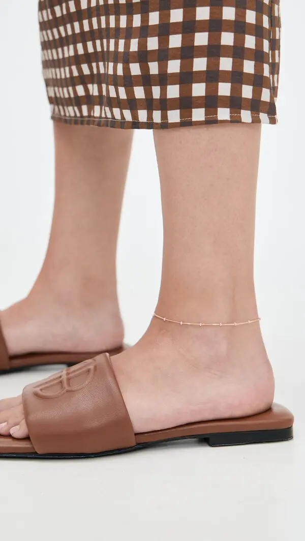 Zoe Chicco 14k Yellow Gold Enamel Satellite Chain Anklet