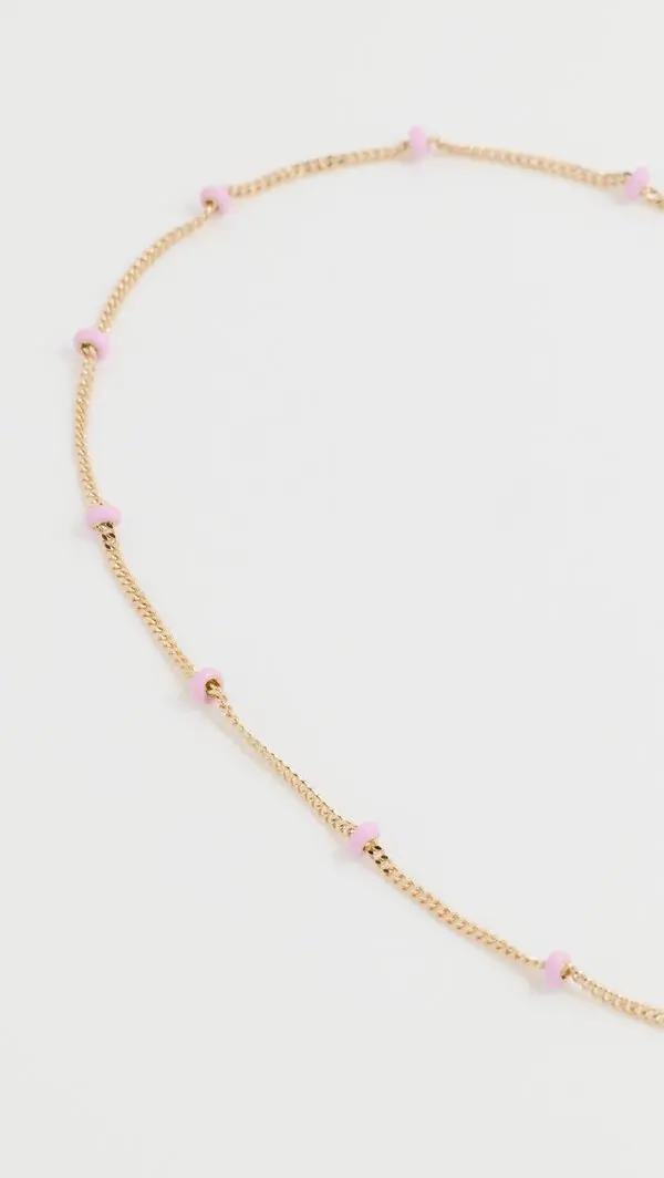 Zoe Chicco 14k Yellow Gold Enamel Satellite Chain Anklet