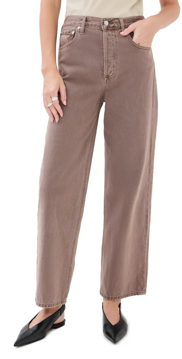 AGOLDE Ren High-rise Wide Leg Jeans - Ceramic