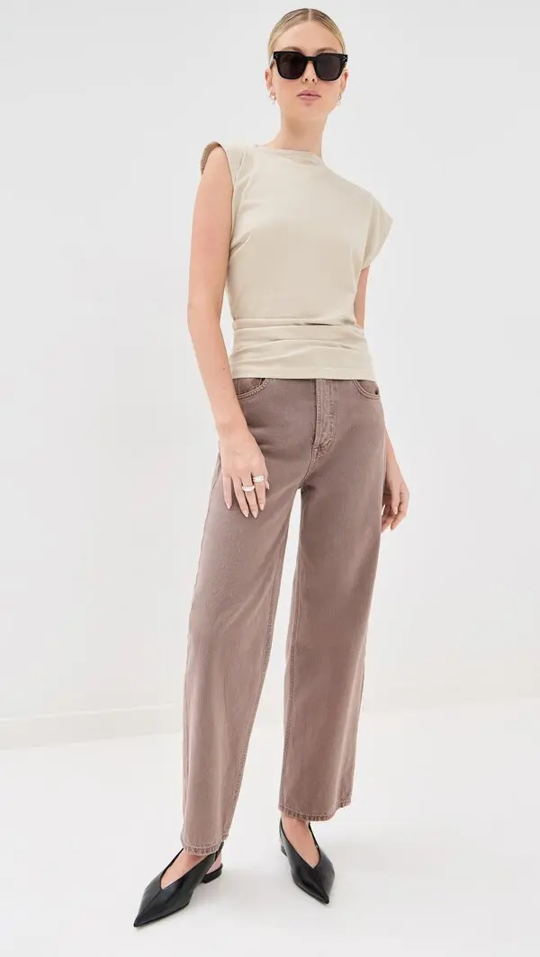 AGOLDE Ren High-rise Wide Leg Jeans - Ceramic