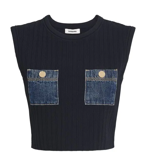 Sandro Knit Cropped Top