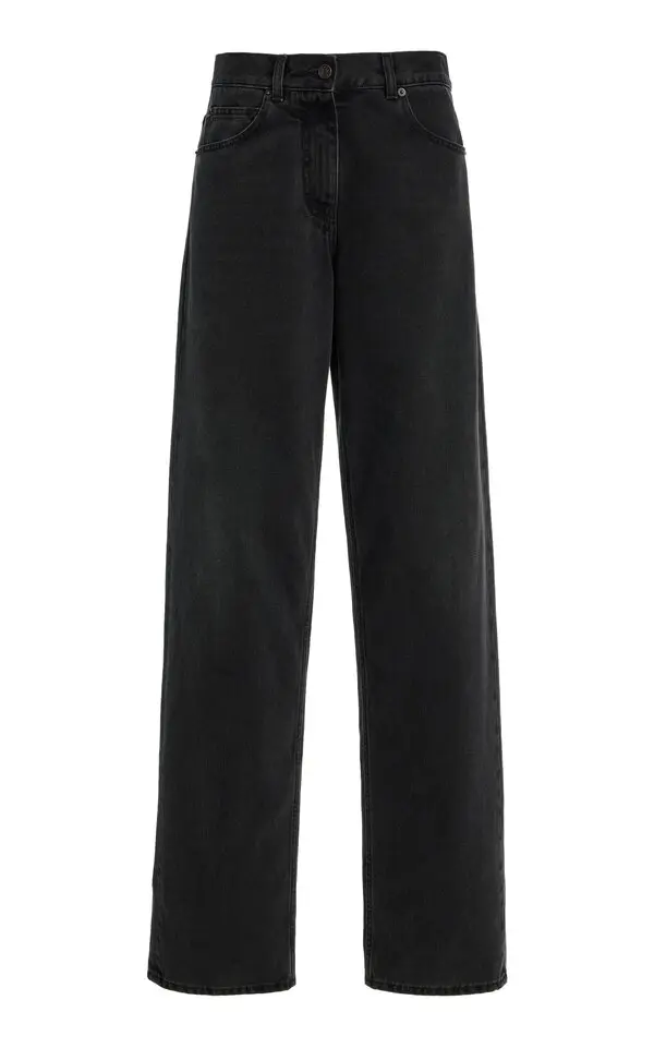 THE ROW Clair Mid-rise Straight-leg Jeans - Black