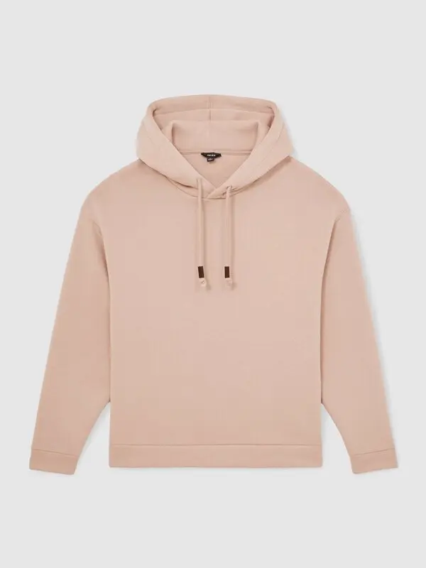 REISS Silvestro Cotton-blend Hoodie - Pink