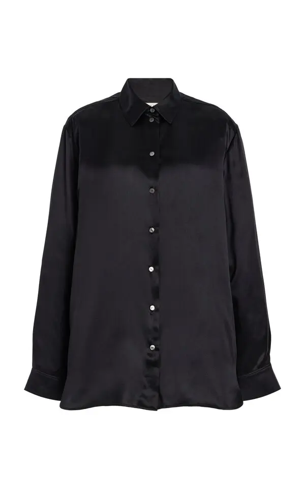 THE ROW Sisilia Silk-satin Shirt - Black