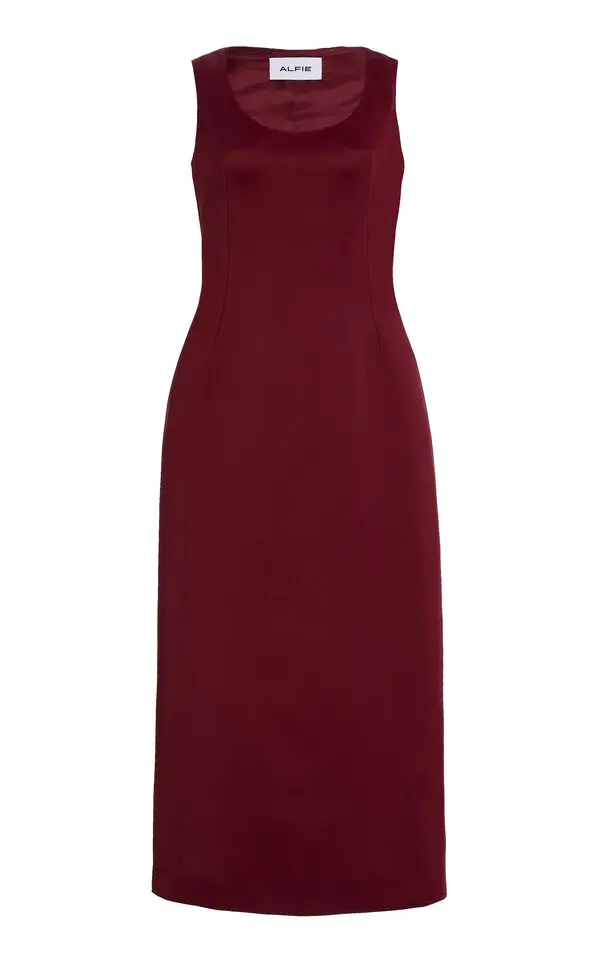 ALFIE Haya Satin Midi Dress - Red