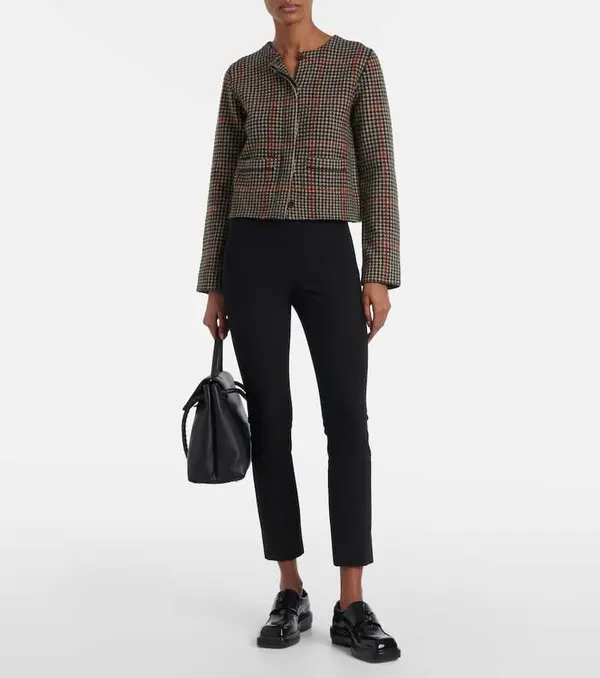 Vince Checked Wool Cashmere Cardigan