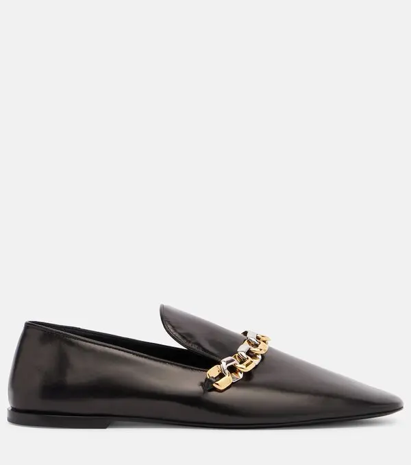 JIL SANDER Chain-detail Leather Loafers