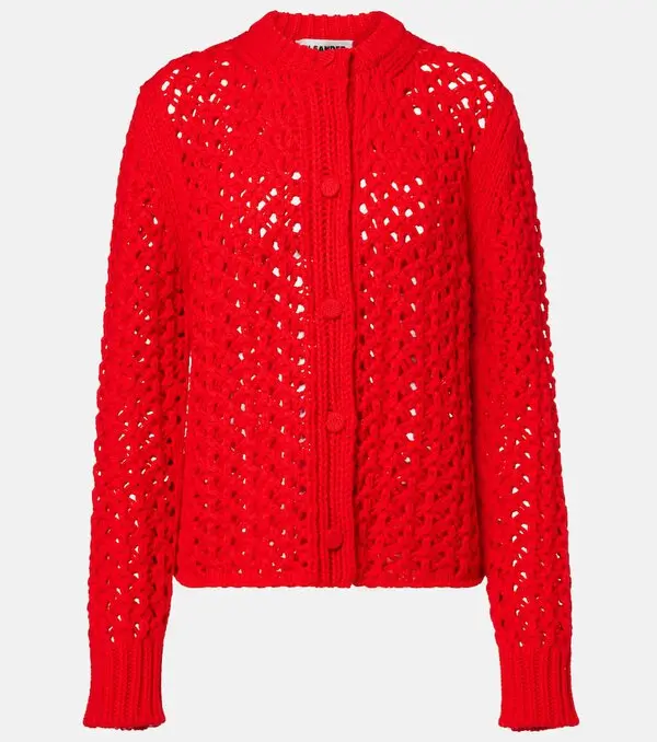 JIL SANDER Open-knit Wool Cardigan
