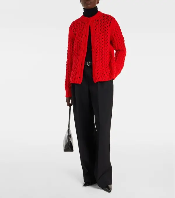 JIL SANDER Open-knit Wool Cardigan