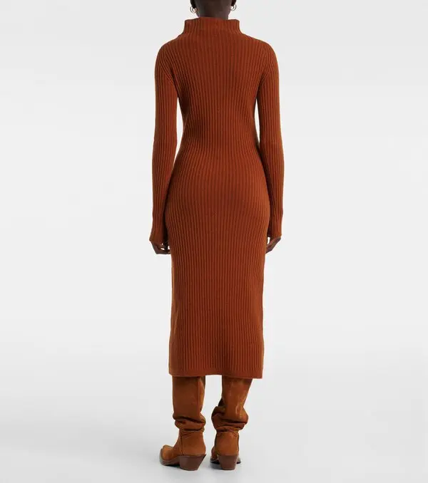 Max Mara Zelanda Wool-blend Midi Dress - Brown
