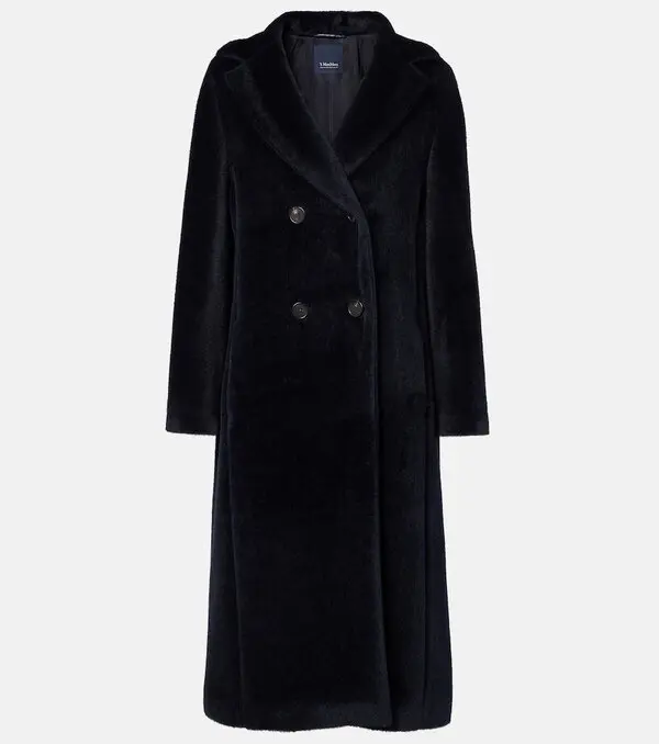 Max Mara Alpaca And Wool Double-breasted Coat - Blue