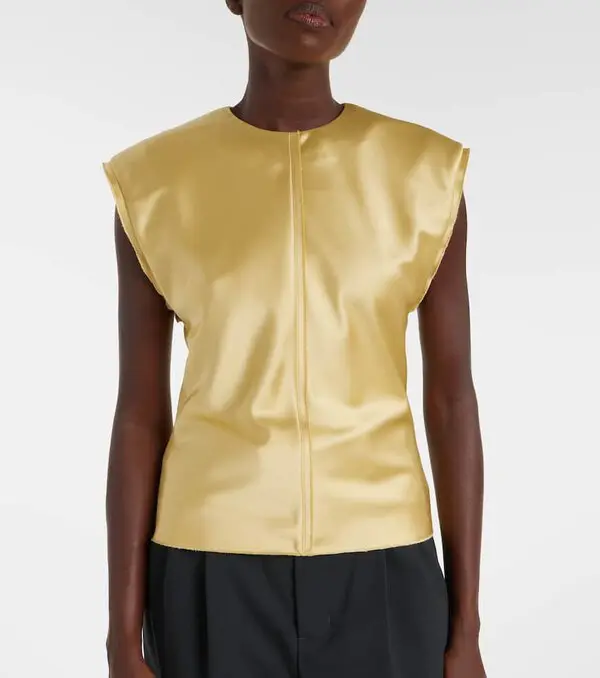 Ami Satin Sleeveless Top