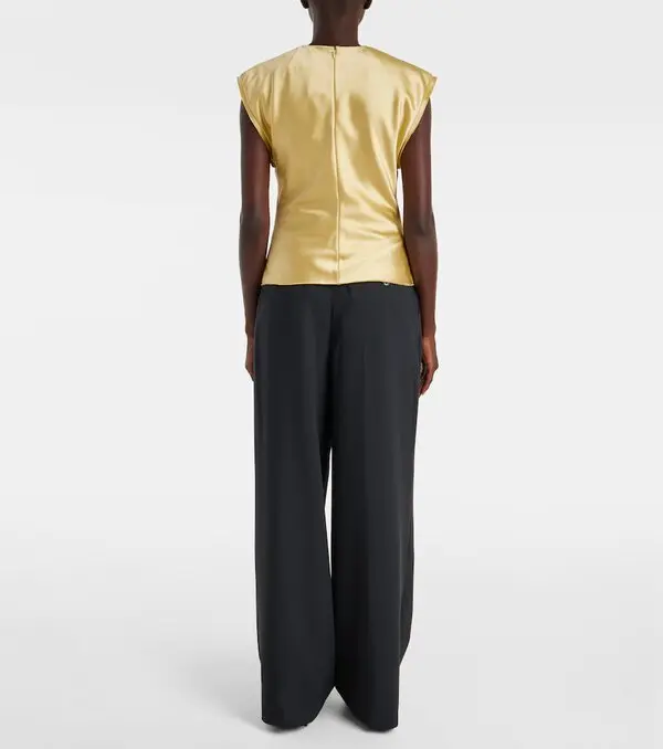 AMI Paris Satin Sleeveless Top