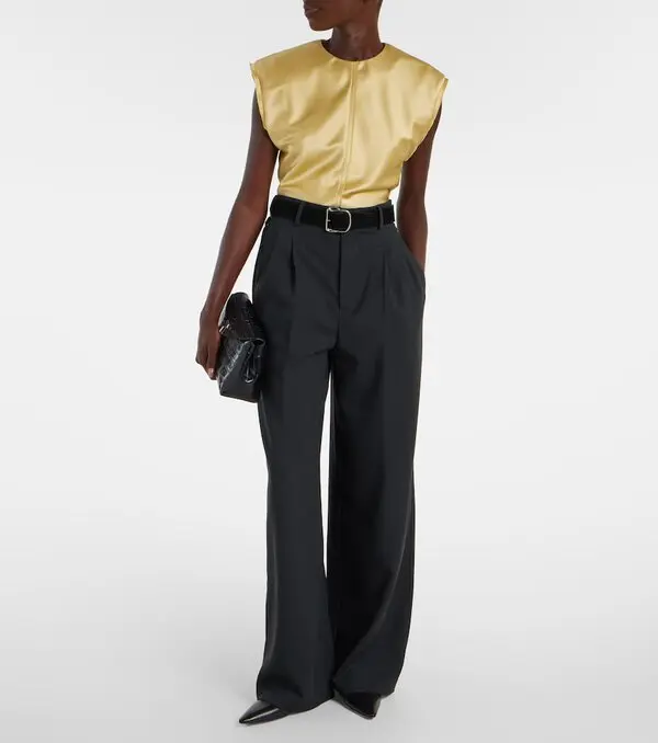 AMI Paris High-rise Virgin Wool Twill Pants