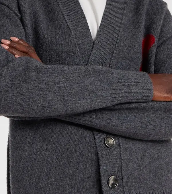 Ami De Cœur Virgin Wool Cardigan - Grey