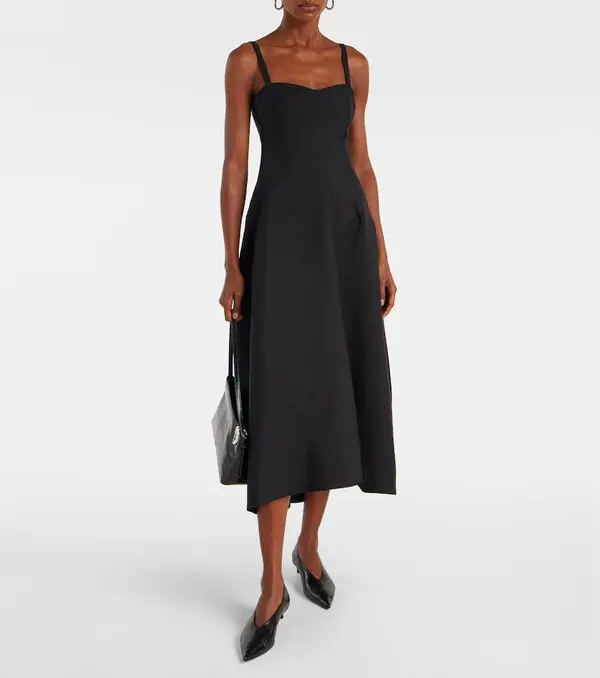 JIL SANDER Gabardine Midi Dress