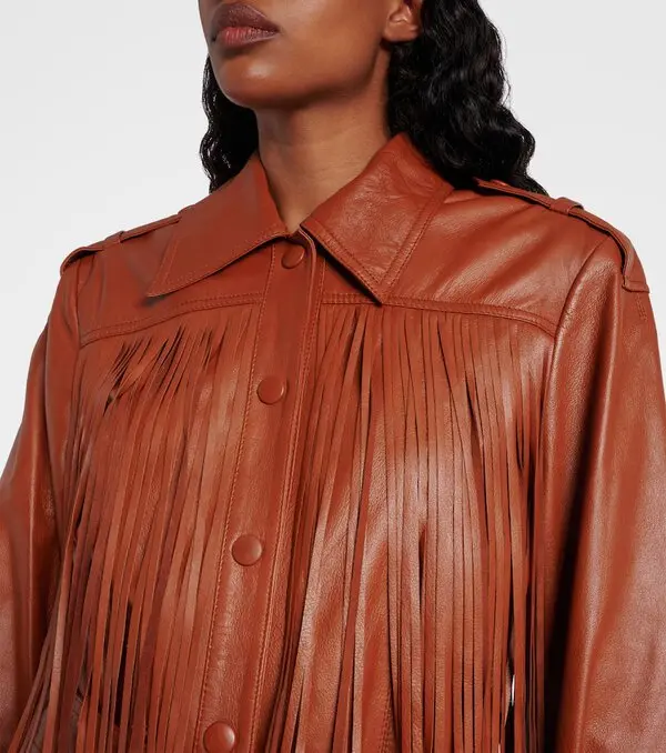 Farm Rio Fringed Leather Jacket
