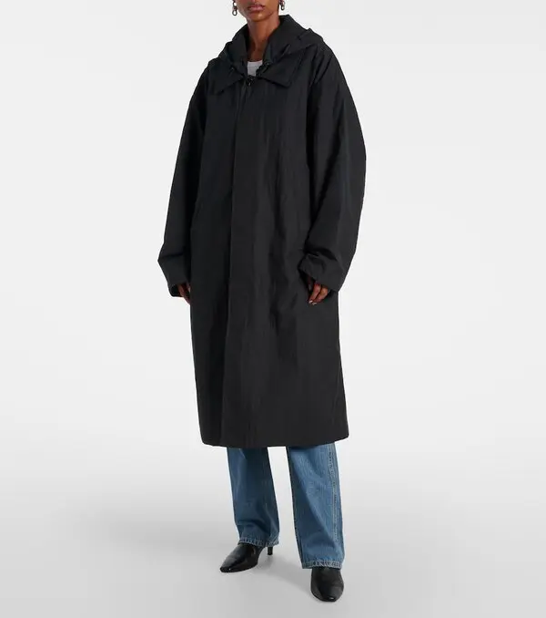 AYA MUSE Hooded Cotton-blend Coat