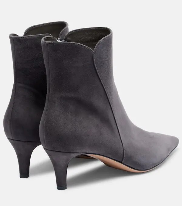 GIANVITO ROSSI Levy 55 Suede Ankle Boots - Grey