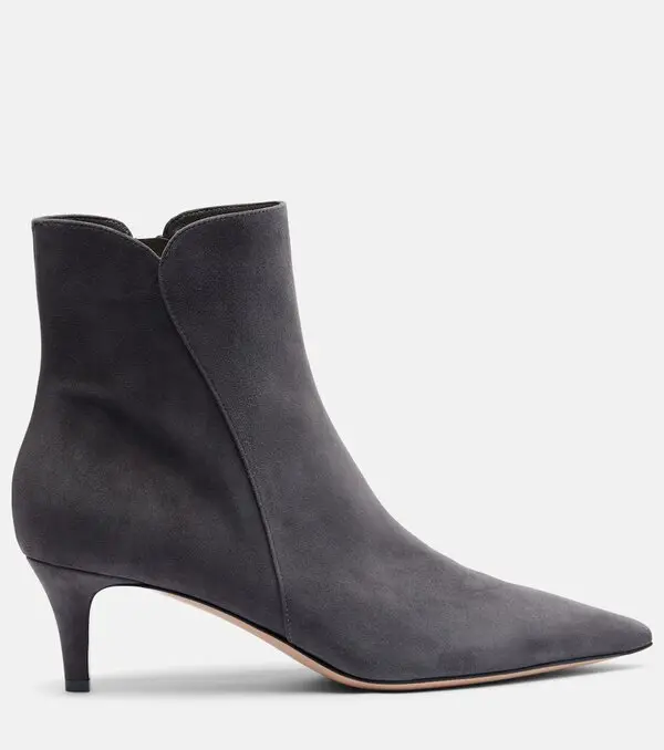 GIANVITO ROSSI Levy 55 Suede Ankle Boots - Grey