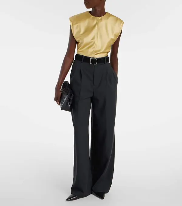 AMI Paris High-rise Virgin Wool Twill Pants