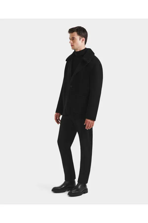 Rudsak Wool-blend Coat With Removable Faux Shearling Collar