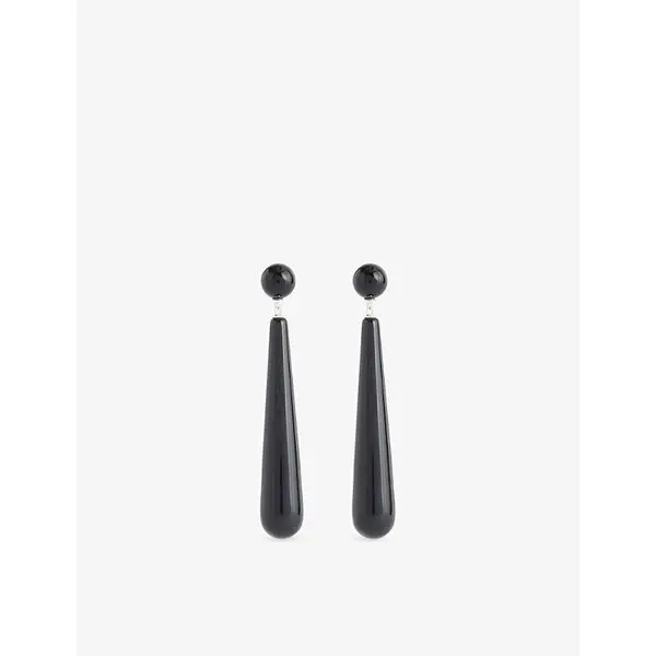 Lié Studio The Louise 925 Sterling-silver And Onyx Stone Drop Earrings - Black Onyx