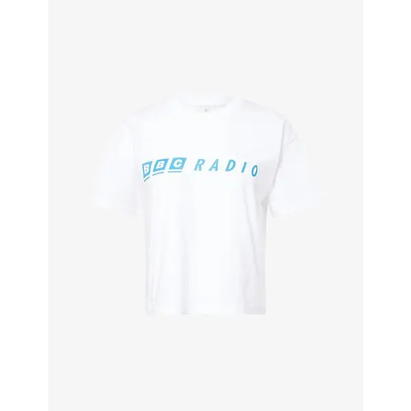 THE BBC Bbc Radio Crop Cotton-jersey T-shirt - White
