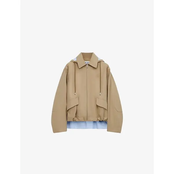 Loewe Brand-embroidered Hooded Cotton Jacket