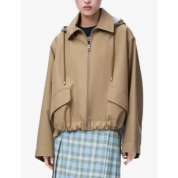 Loewe Brand-embroidered Hooded Cotton Jacket