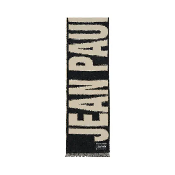 JEAN PAUL GAULTIER Logo Scarf 'ecru/black - Cream