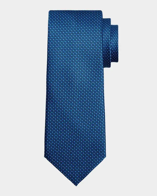 Stefano Ricci Micro-medallion Silk Tie - Blue