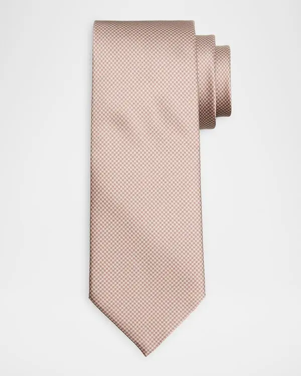 Stefano Ricci Micro-houndstooth Printed Neck Tie - Orange