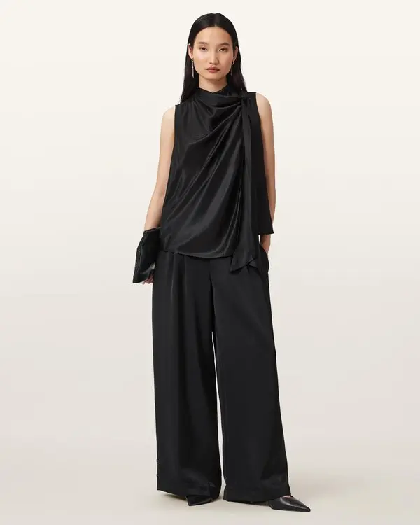 ALLSAINTS Leanne Straight Leg Trousers - Black