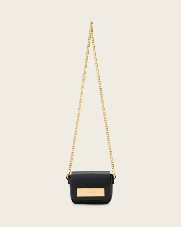 ALLSAINTS Etta Leather Chain Crossbody Bag