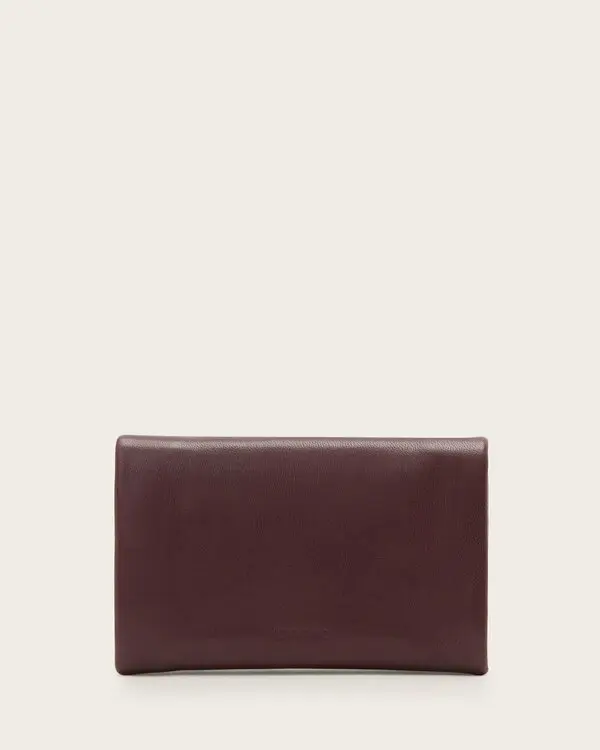 ALLSAINTS Harluna Leather Wallet - Dark Red