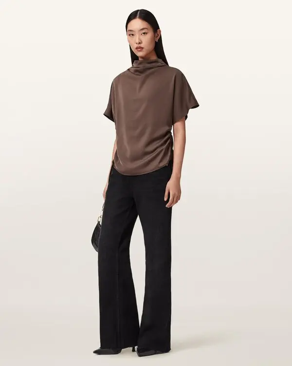 ALLSAINTS Short Sleeve Top - Pot Brown