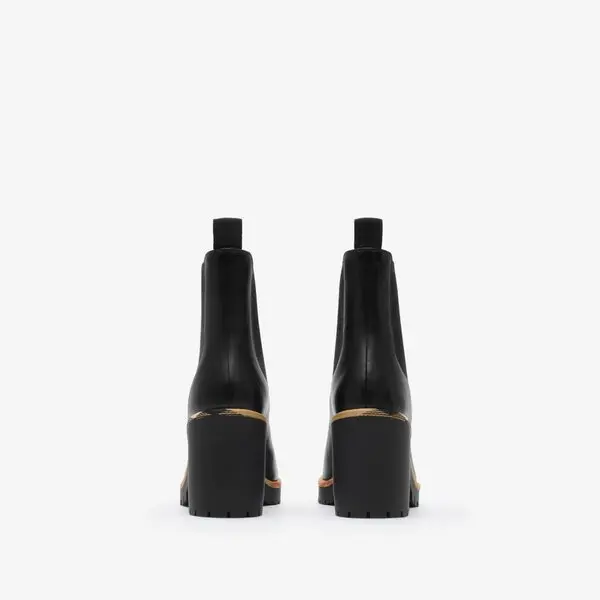Burberry Leather Chelsea Boots With Block Heel