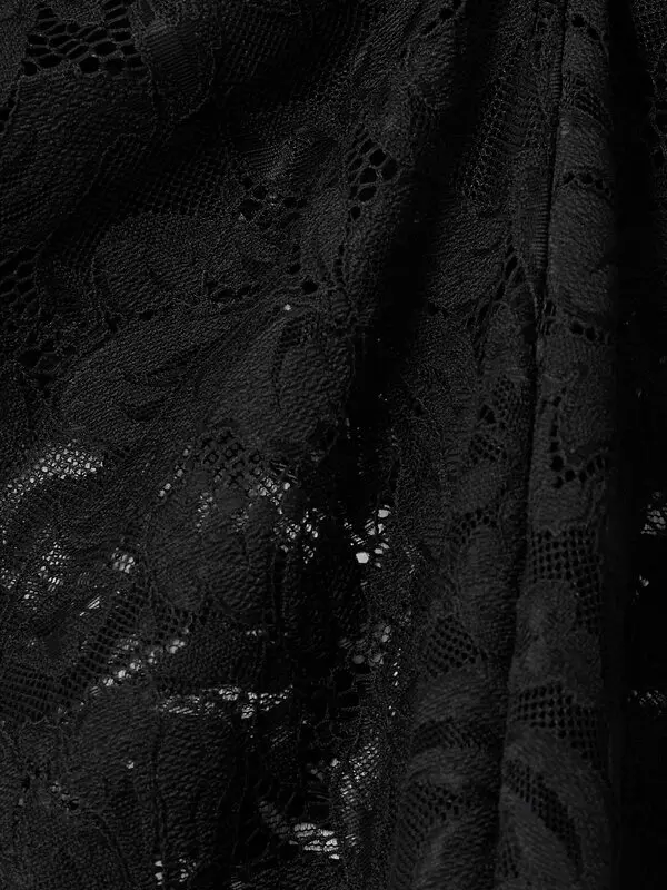 Rabanne Scalloped Lace Midi Skirt - Black
