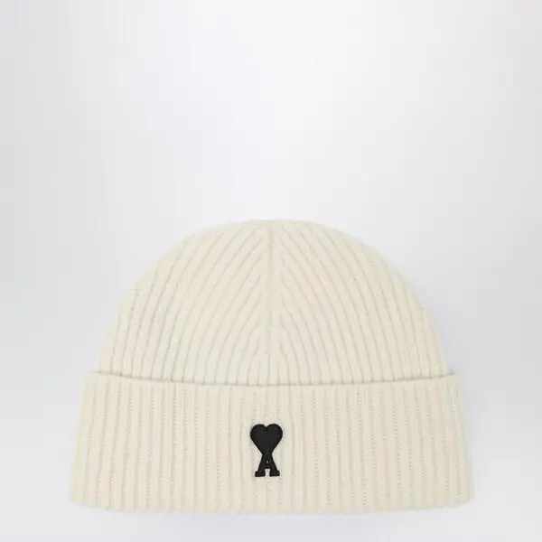 Ami Wool De Coeur Beanie - White