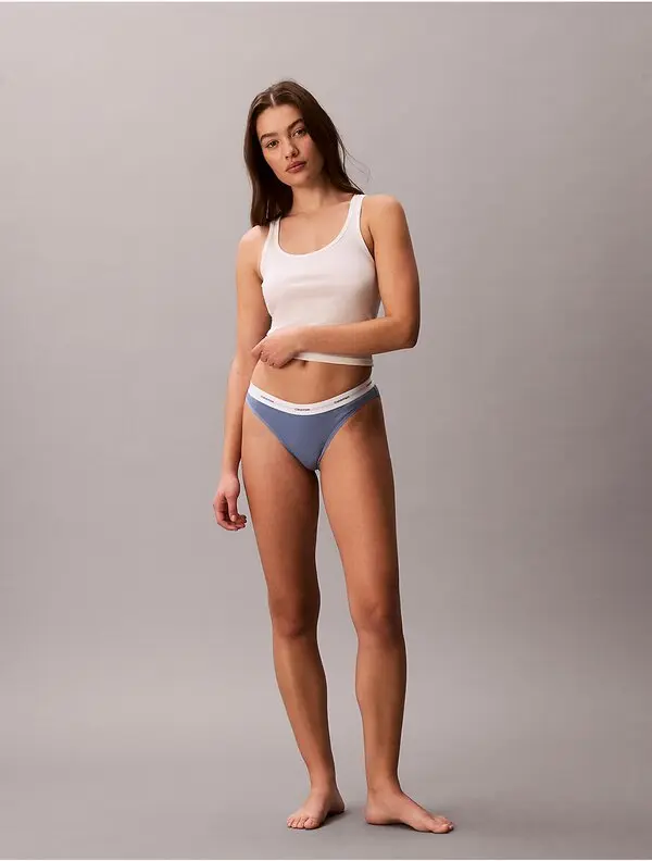 Calvin Klein Cotton Stretch Rib Bikini - Blue Tulip