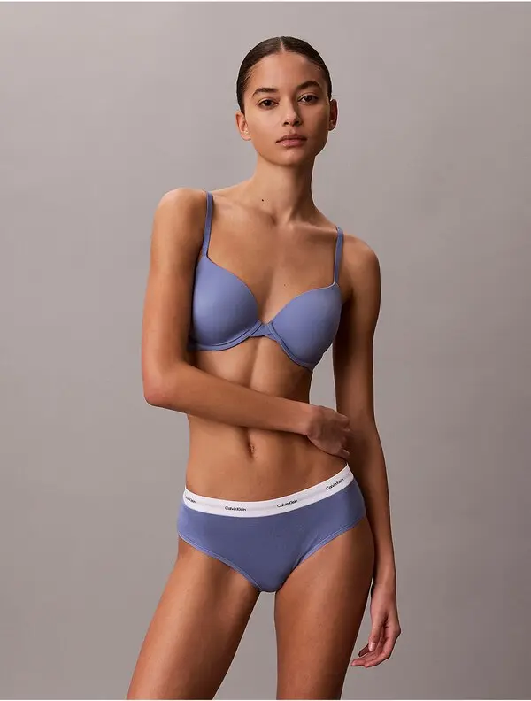 Calvin Klein Cotton Stretch Rib Hipster - Blue Tulip