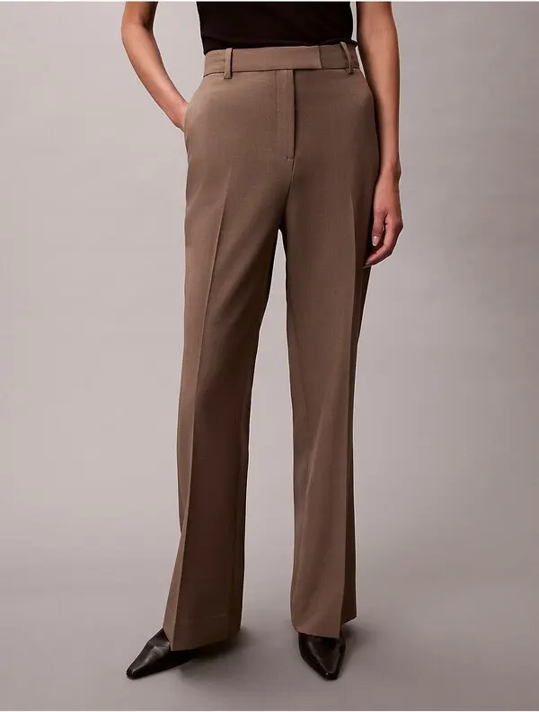 Calvin Klein Tailored Flared Pants - Walnut Melange
