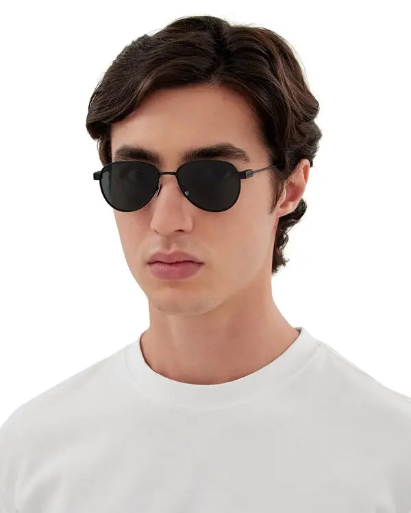 Saint Laurent Pilot Sunglasses, 53mm - Black