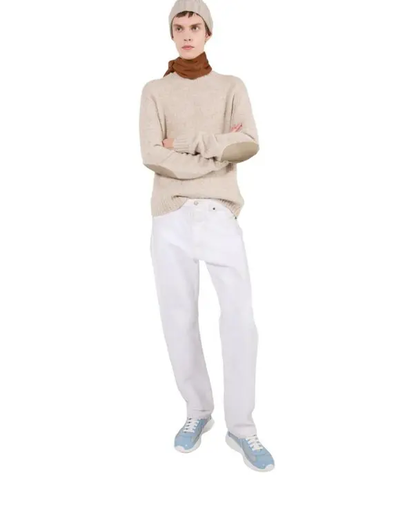Prada Patent Leather And Technical Fabric Sneakers - Sky Blue