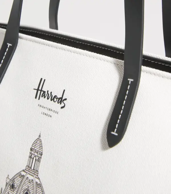 Harrods Building Landscape Shopper Bag - Ivory