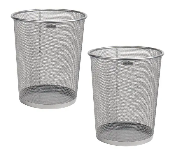 MIND READER Mesh Trash Can 4.4 Gal Waste Paper Basket Set Of 2 - One-color